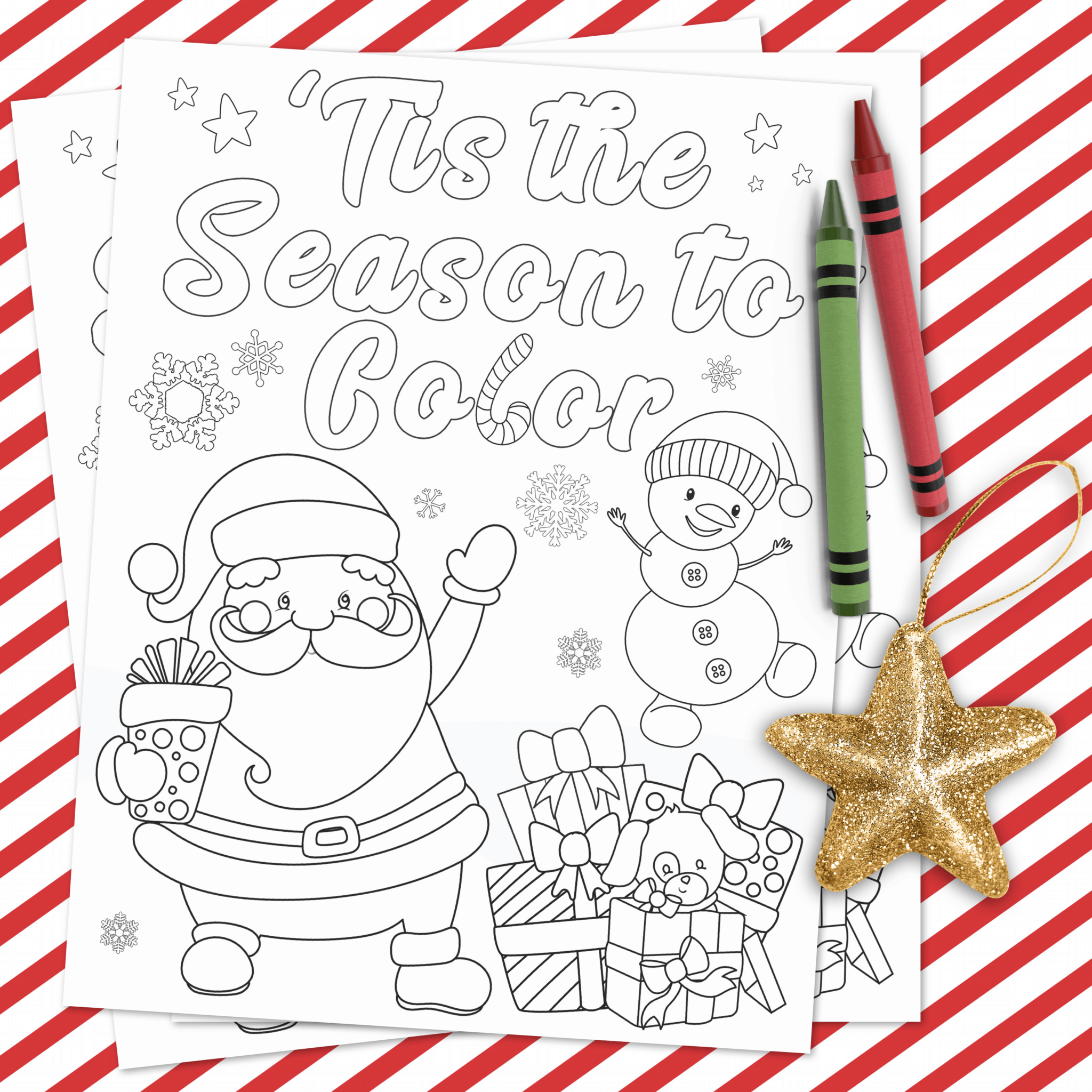 Printable Christmas Coloring Pages - Peace Love Christmas