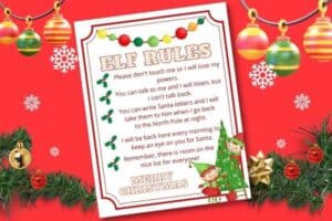 Elf on the Shelf Rules Printable for Kids