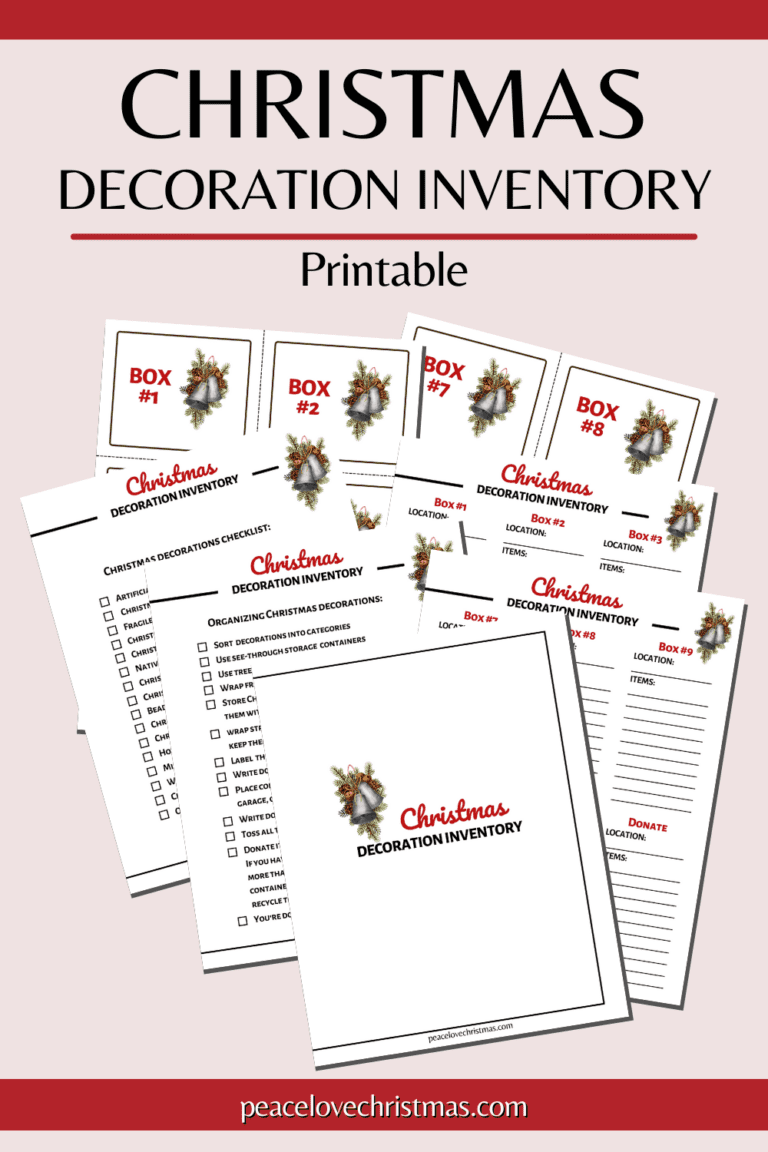 Christmas Decorations Inventory Printables