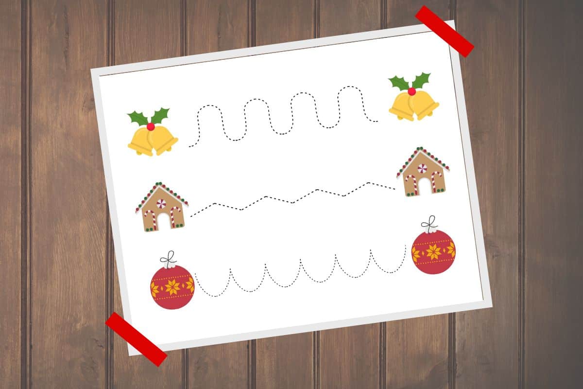 Free Christmas Line Tracing Activity Printables