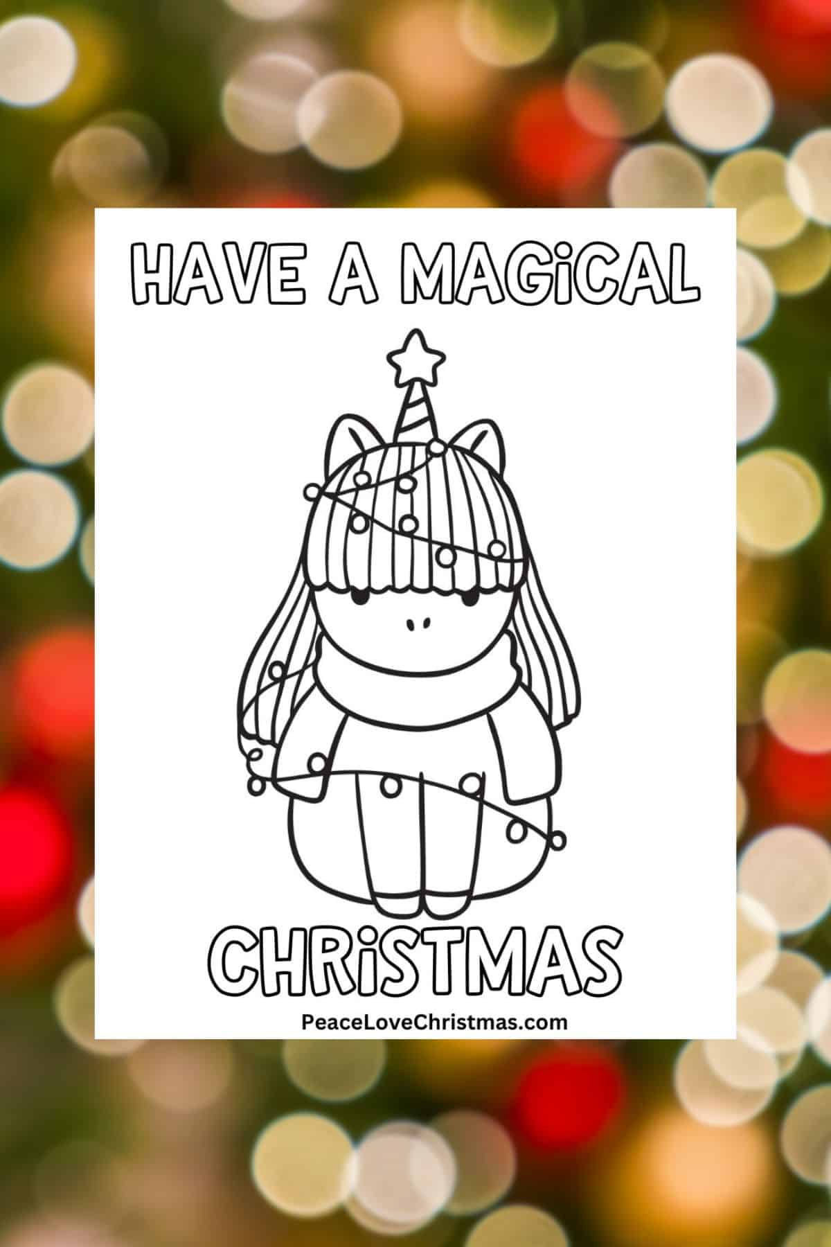 Free Printable Christmas Unicorn Coloring Pages